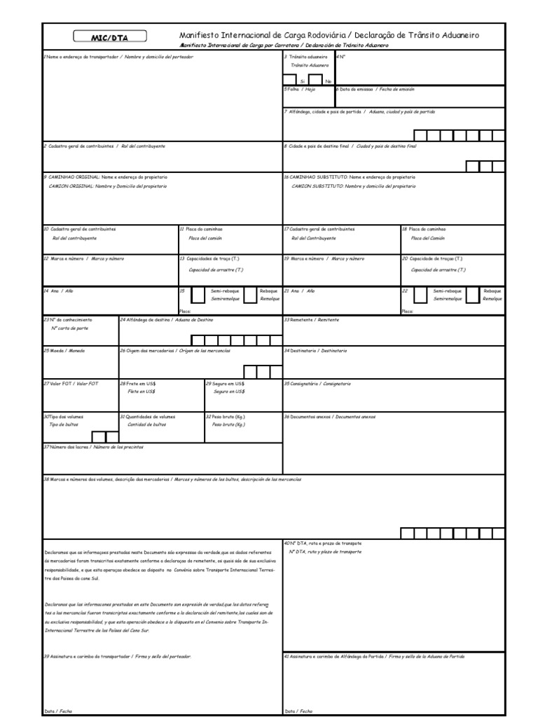 MIC/DTA | PDF | Comercio | Transporte