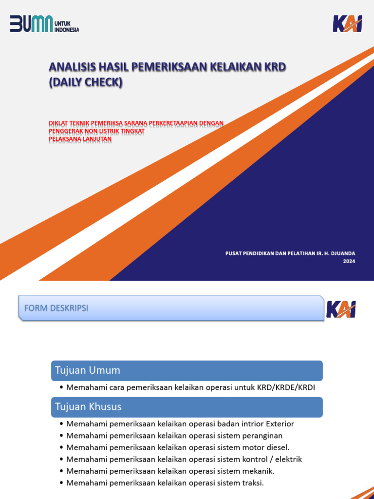 BI.3 - Analisis Hasil Pemeriksaan Kelaikan KRD (Daily Check) | PDF