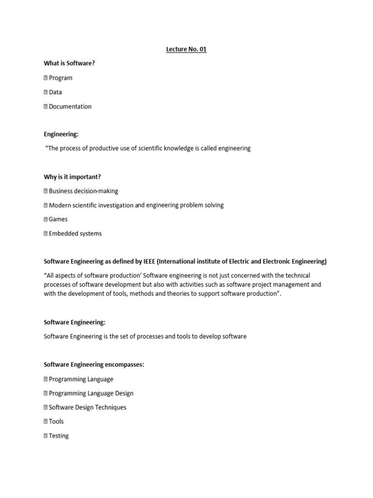 Lecture No1-18 (Selfmade Handouts | PDF | Software Development | Software