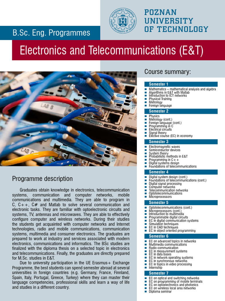 06 STUDIES BSC Electronics-Telecommunications | PDF | Telecommunications | Electronics