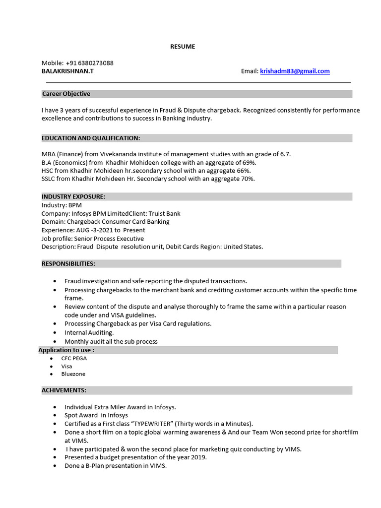 Bala Resume 2024 PDF | PDF | Visa Inc. | Banking Technology