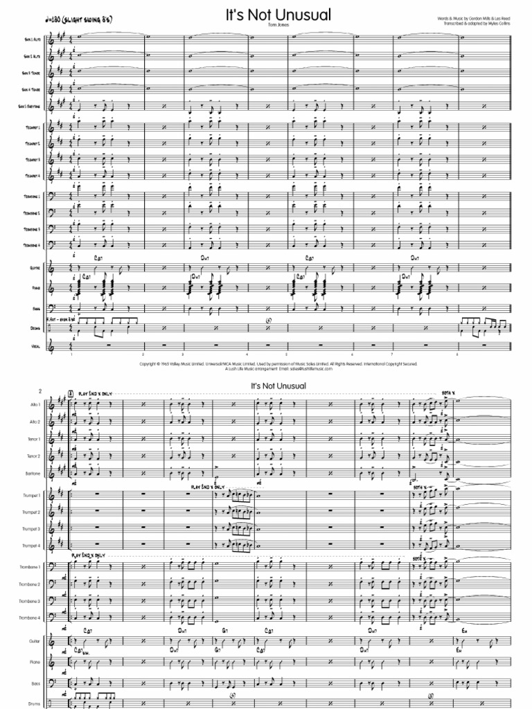 Its Not Unusual Big Band Arrangement | PDF