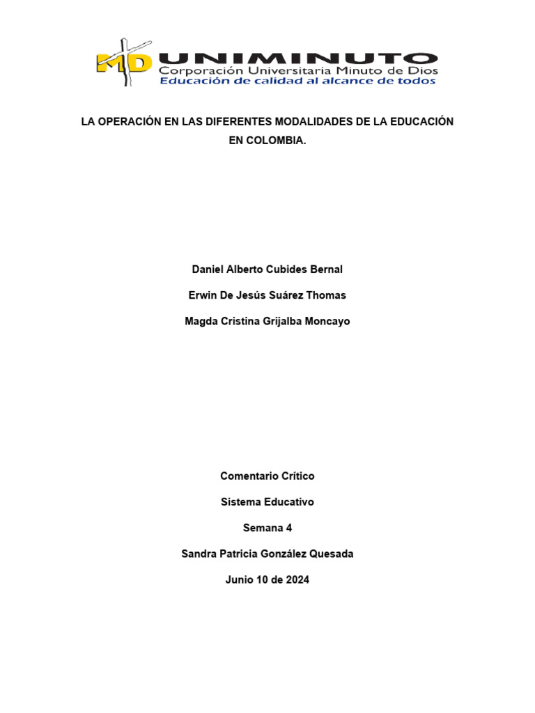 Suarez - Erwin - Comentario Critico | PDF | Educación de la primera ...