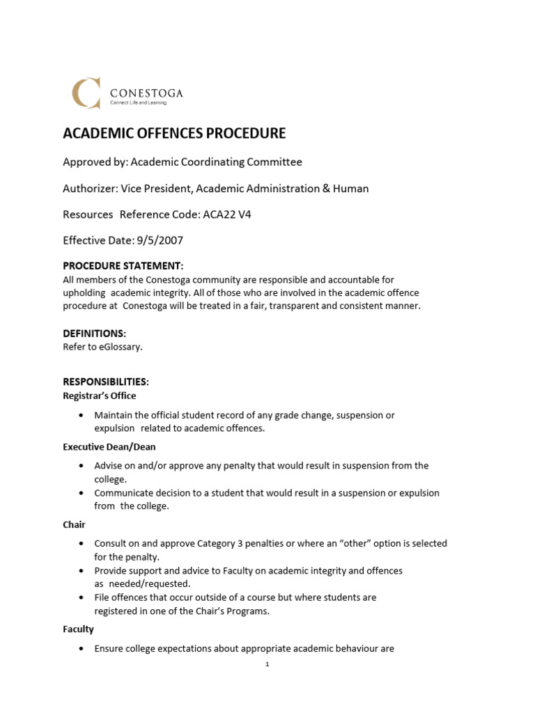 ACA22 V4 Academic Offence Procedure | PDF