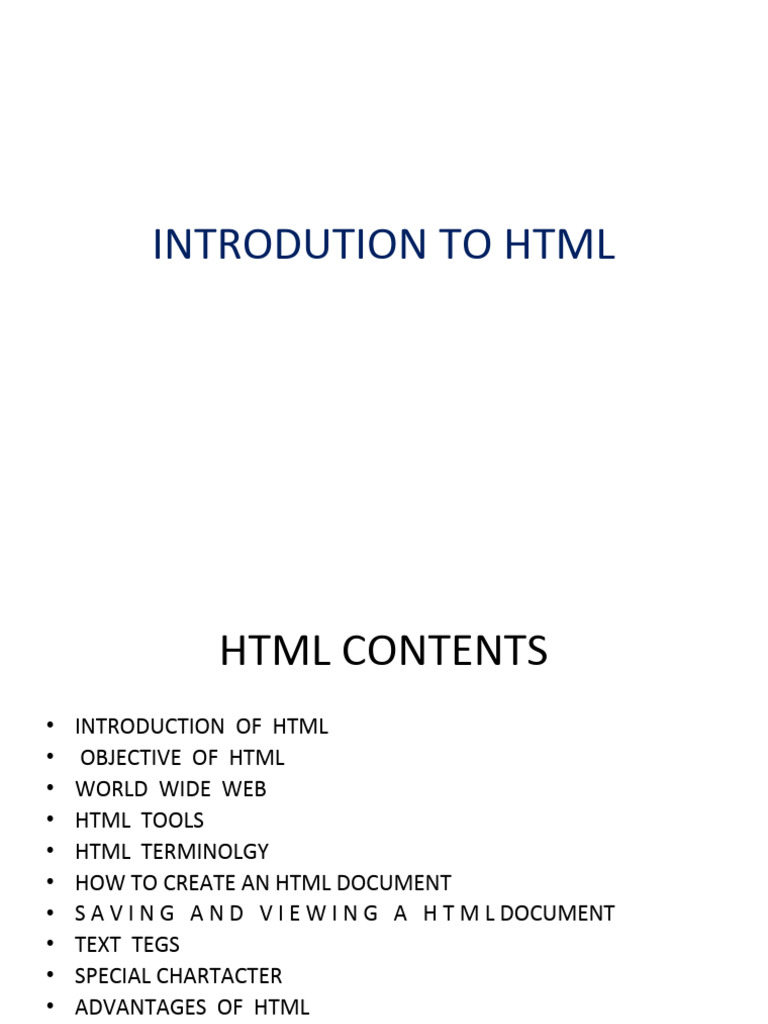 Introdution To HTML 1 | PDF | Html Element | Html