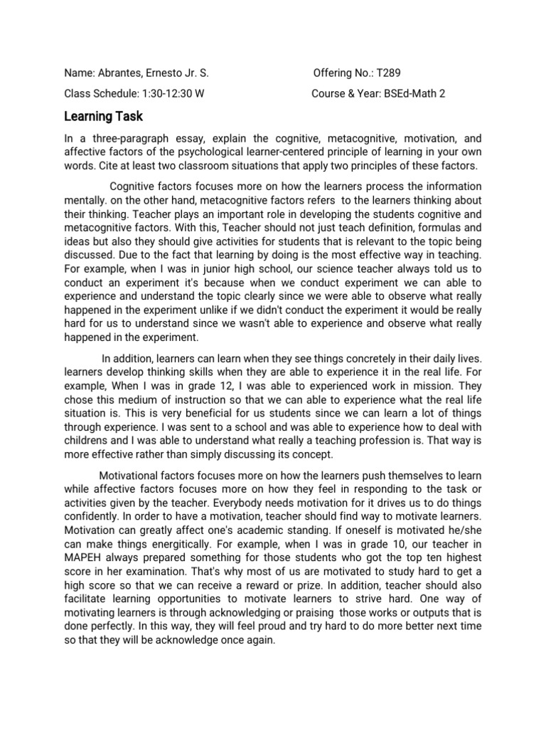 Pred128 Learning Task 1.2 | PDF