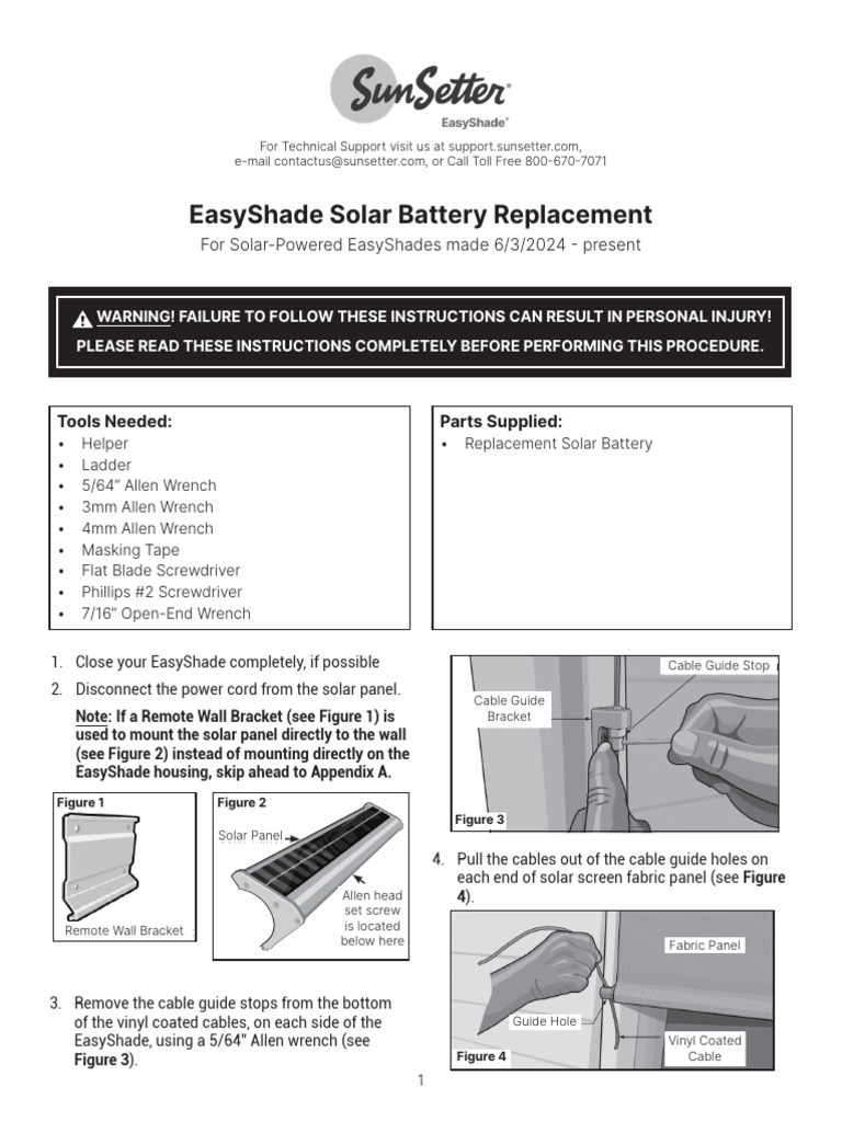 EasyShade Solar Battery Replacement Guide | PDF | Electrical Connector ...