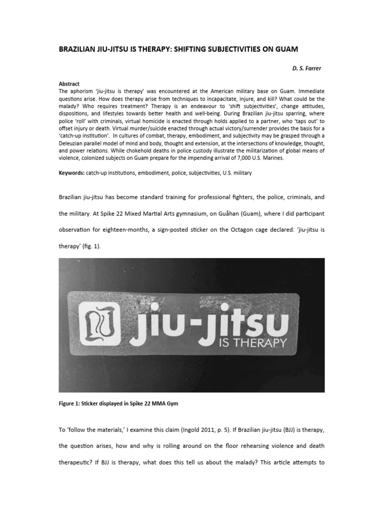 Brazilian Jiu Jitsu Is Therapy Shifting | PDF | Brazilian Jiu Jitsu ...
