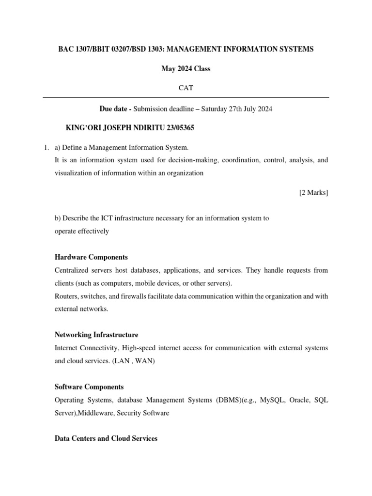 MIS 2305365 | PDF | Information Security | Computer Network