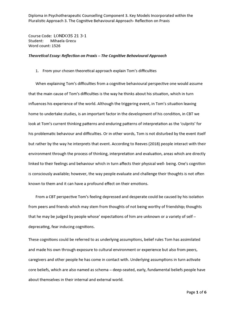 Year 3, Module 1, Component 3 Reflection On Praxis | PDF ...