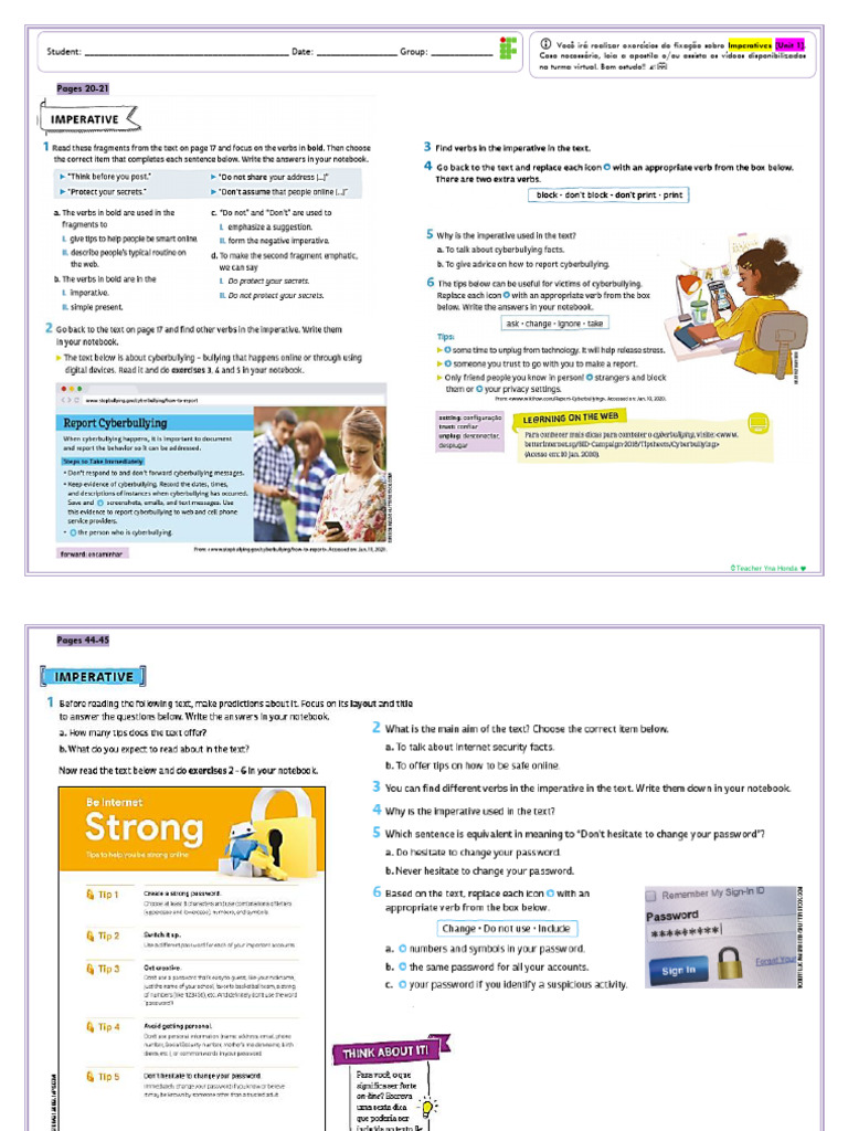 (Exercise) Imperatives | PDF