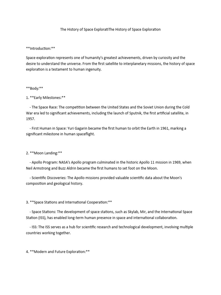 The History of Space ExploratiThe History of Space Exploration | PDF
