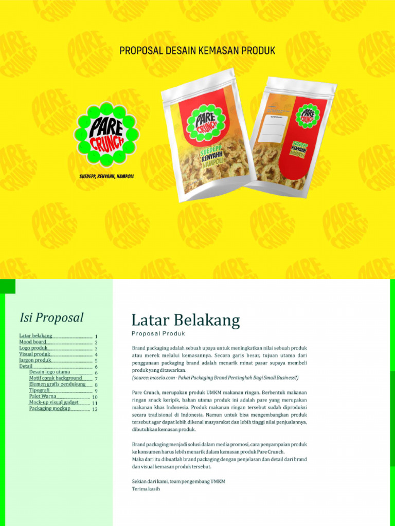 Proposal Desain Kemasan Produk Muh Lutfi Hanif | PDF
