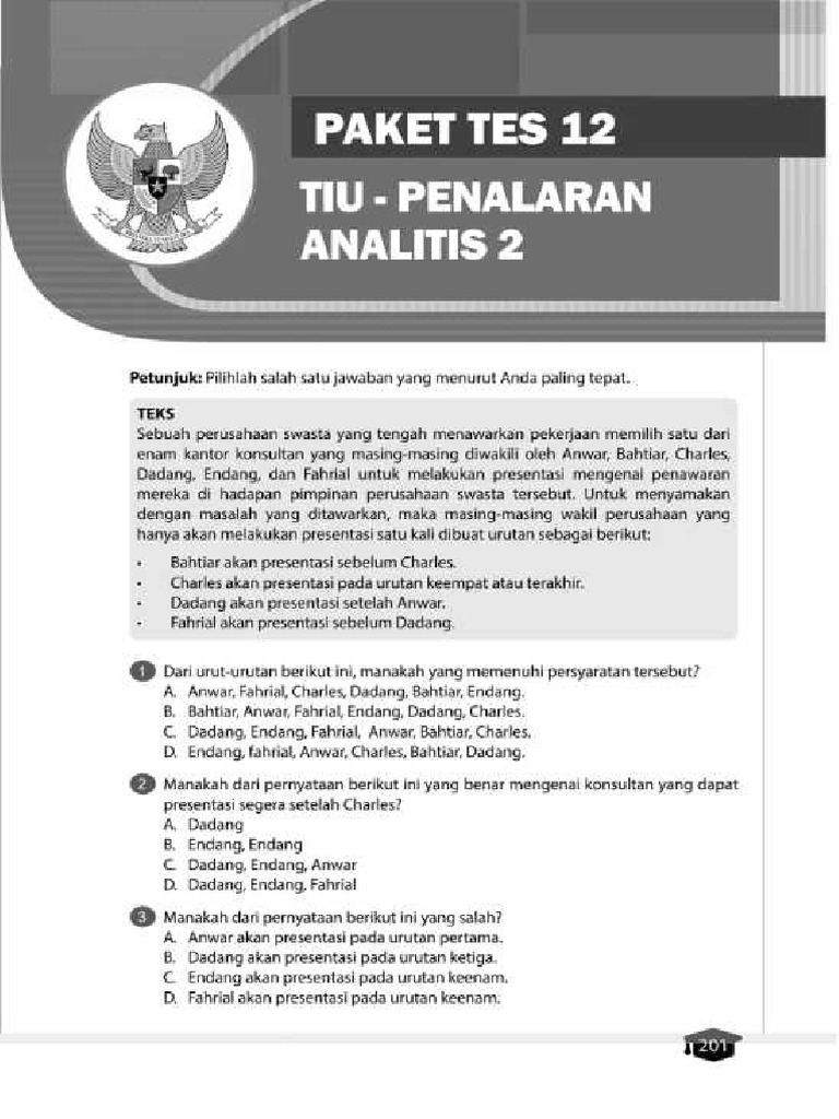 Soal Dan Pembahasan TIU Penalaran Analitis 2 | PDF