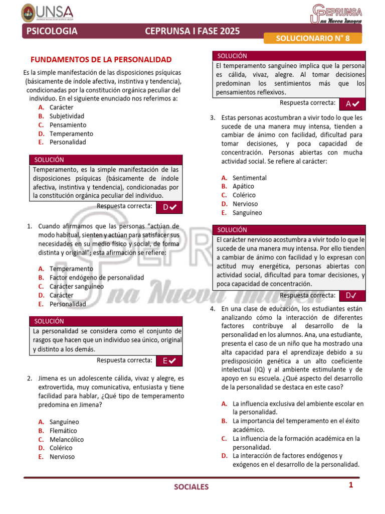 S8 - Psicologia | PDF | Temperamento | Sicología