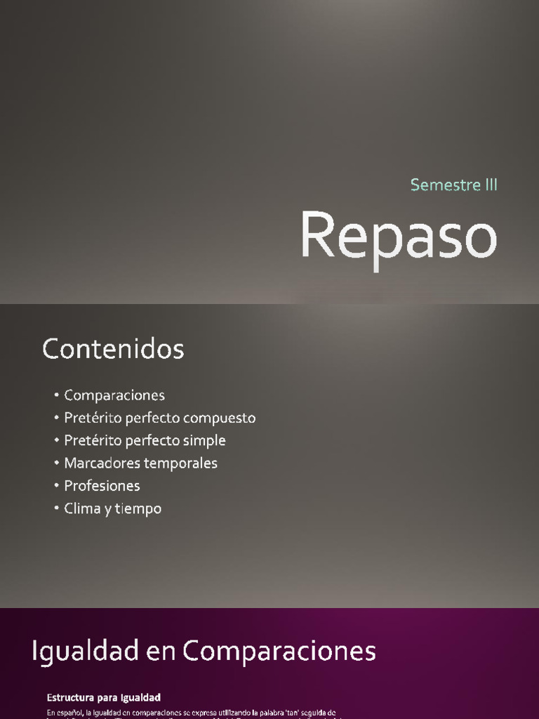 Comparaciones y Pretérito en Español | PDF | Verbo | Lengua española
