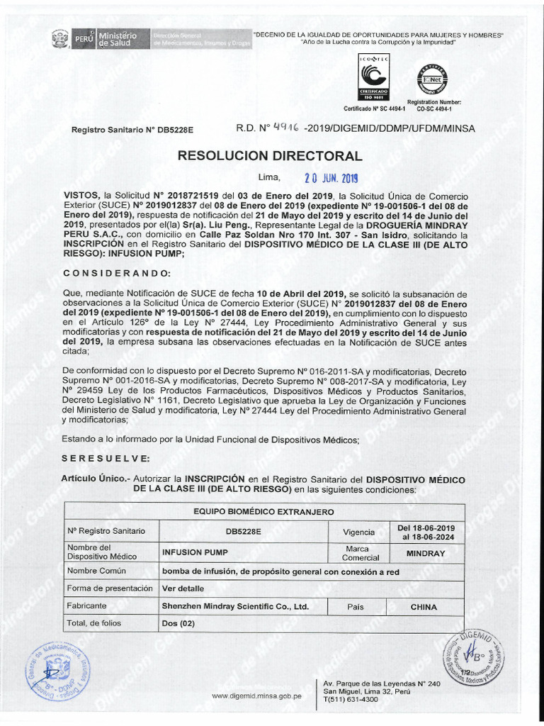 RD DDMP 0004916 2019 | PDF