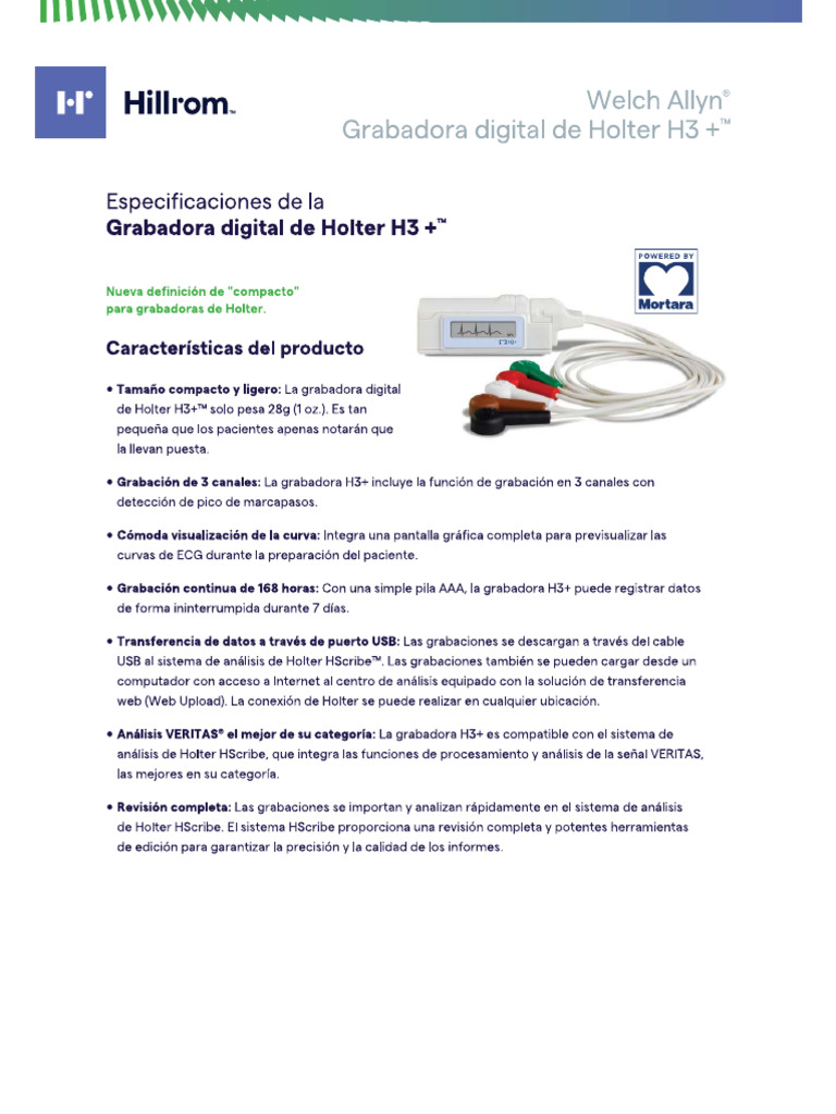 H3+ HOLTER Grabadora Digital | PDF