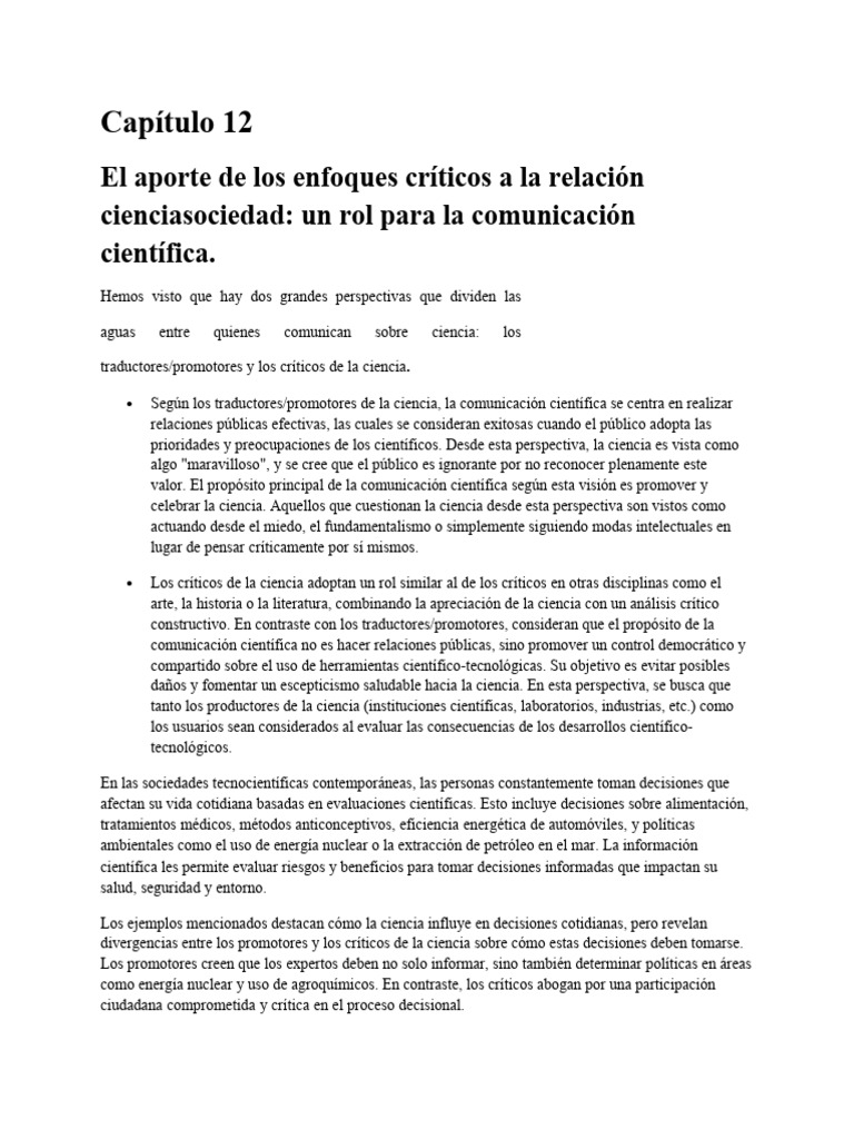 Ciencia y Sociedad: Enfoques Críticos | PDF | Conocimiento | Science