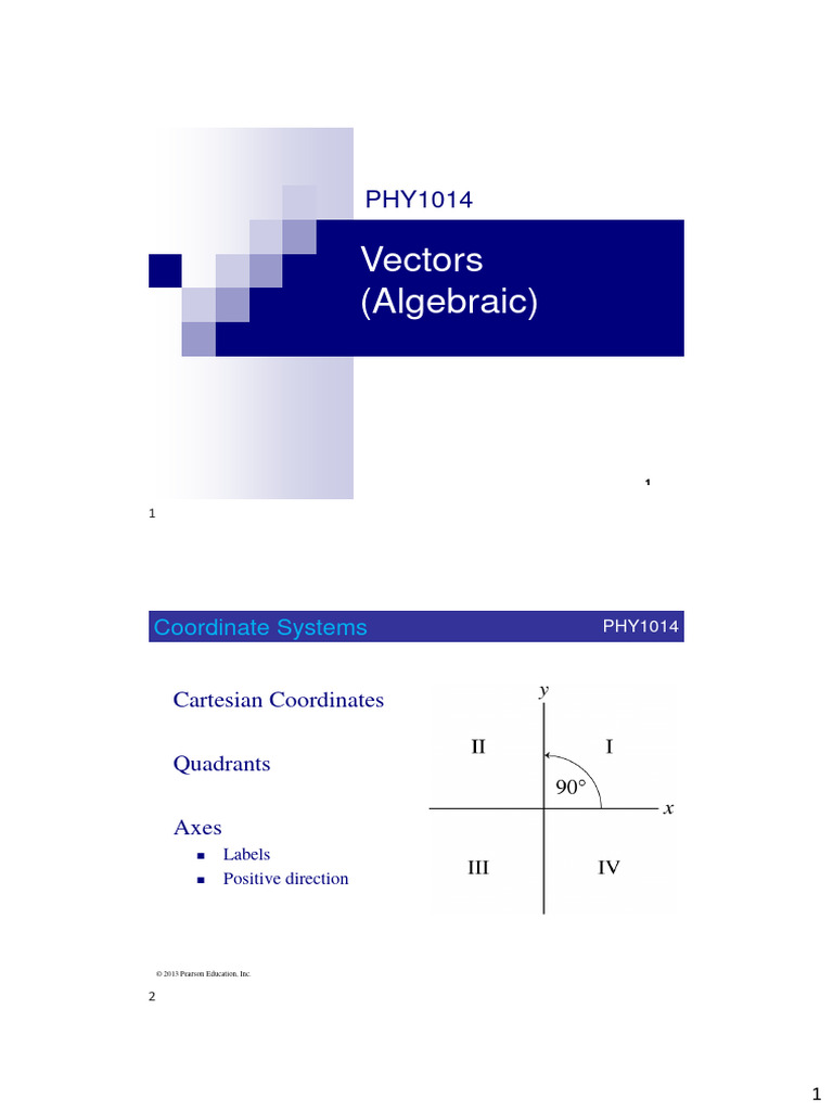 Algebraic Vector Components Guide | PDF | Cartesian Coordinate System ...