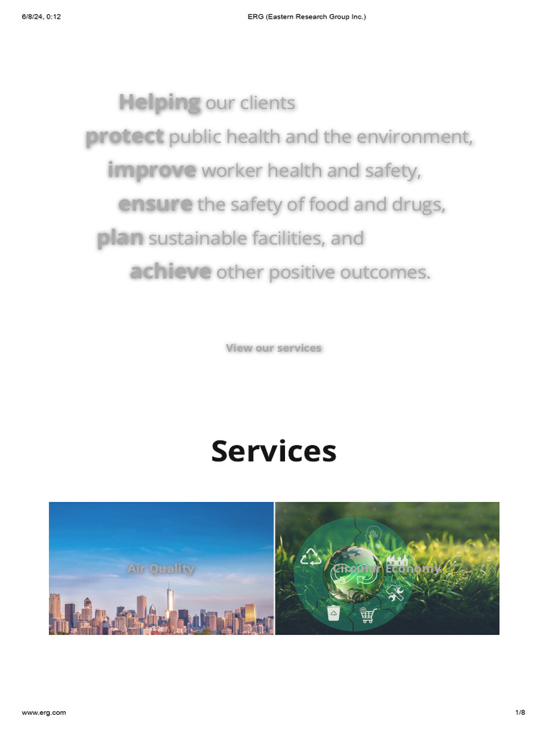 ERG: Environmental Solutions Overview | PDF | Infrastructure | Public ...