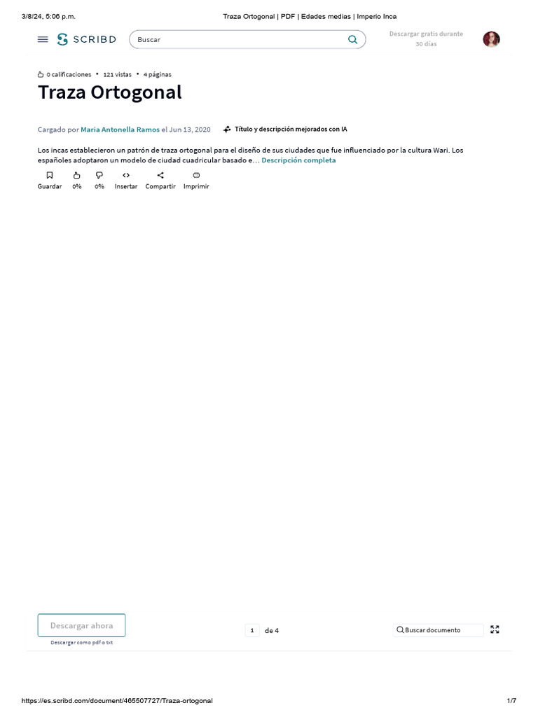 Traza Ortogonal - PDF - Edades Medias - Imperio Inca | PDF | Internet ...