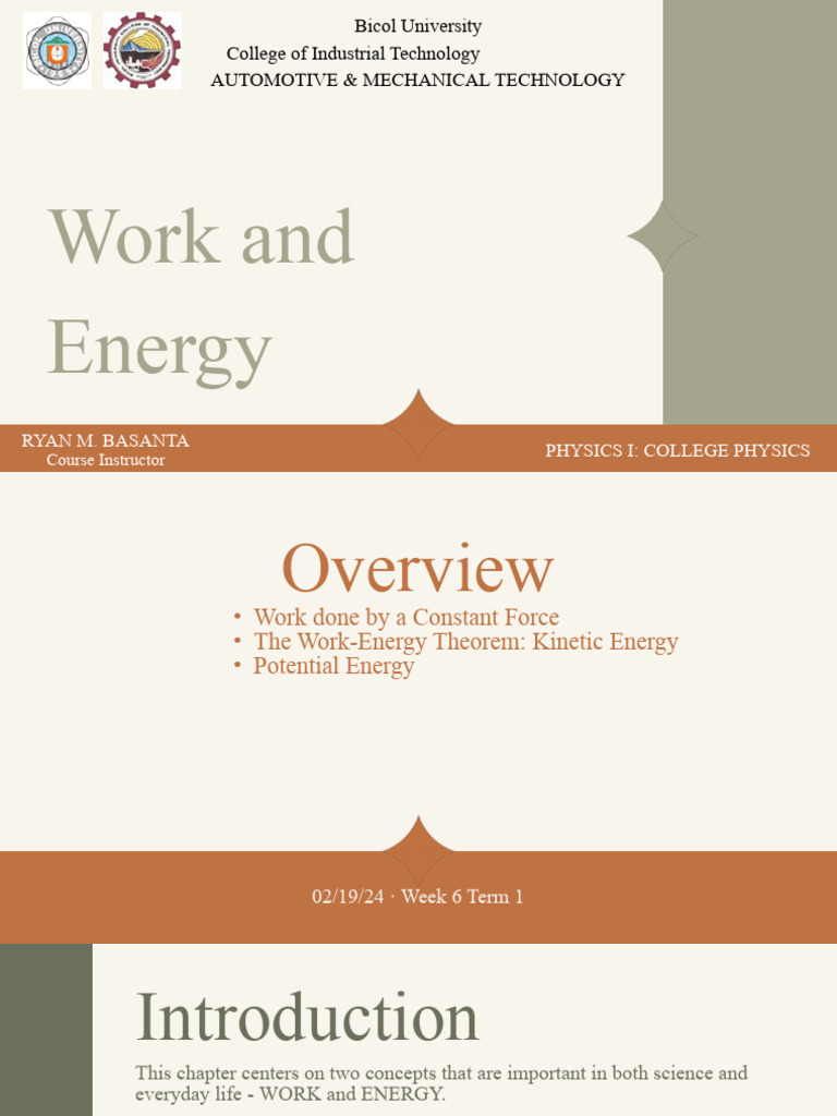 CHAPTER 5-Work and Energy | PDF