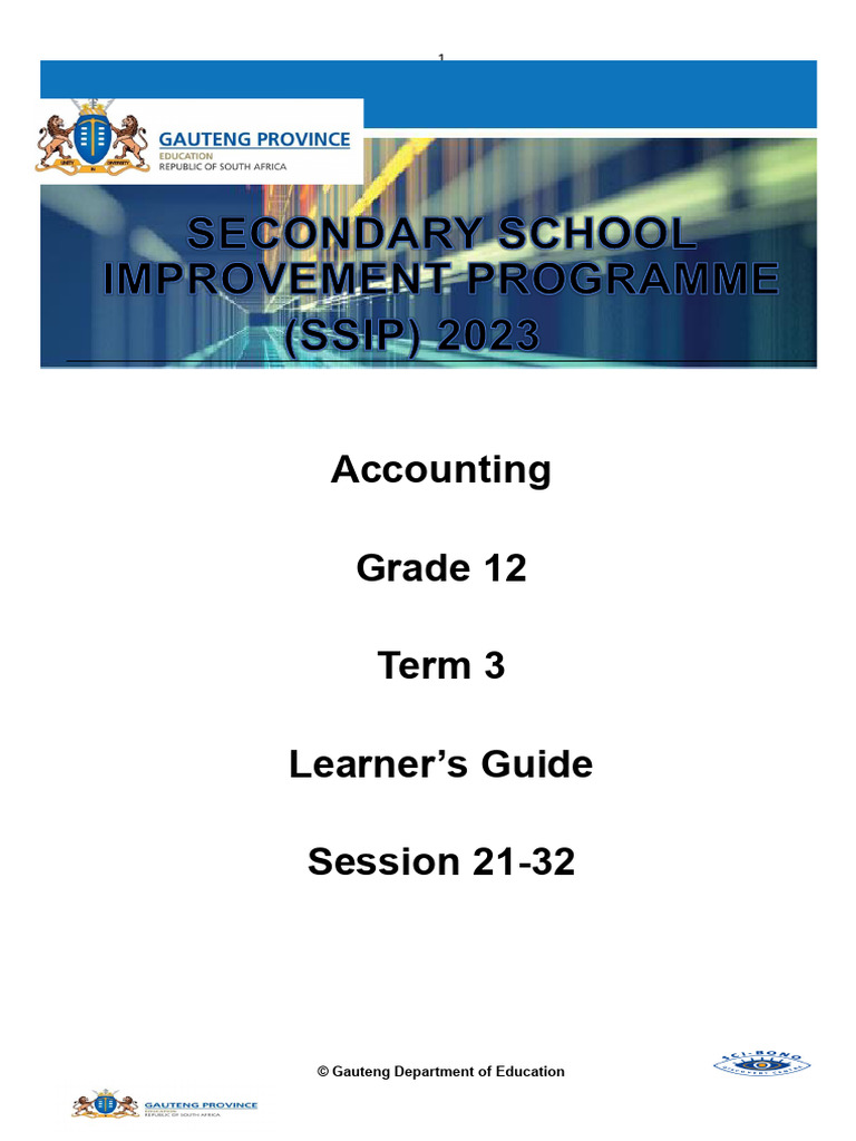 2023 SSIP Accounting Learners Notes - Session 21-32 | PDF | Debits And ...