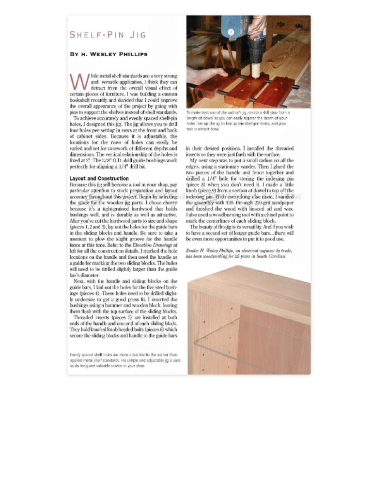 DIY Shelf Pin Jig better• WoodArchivist | PDF