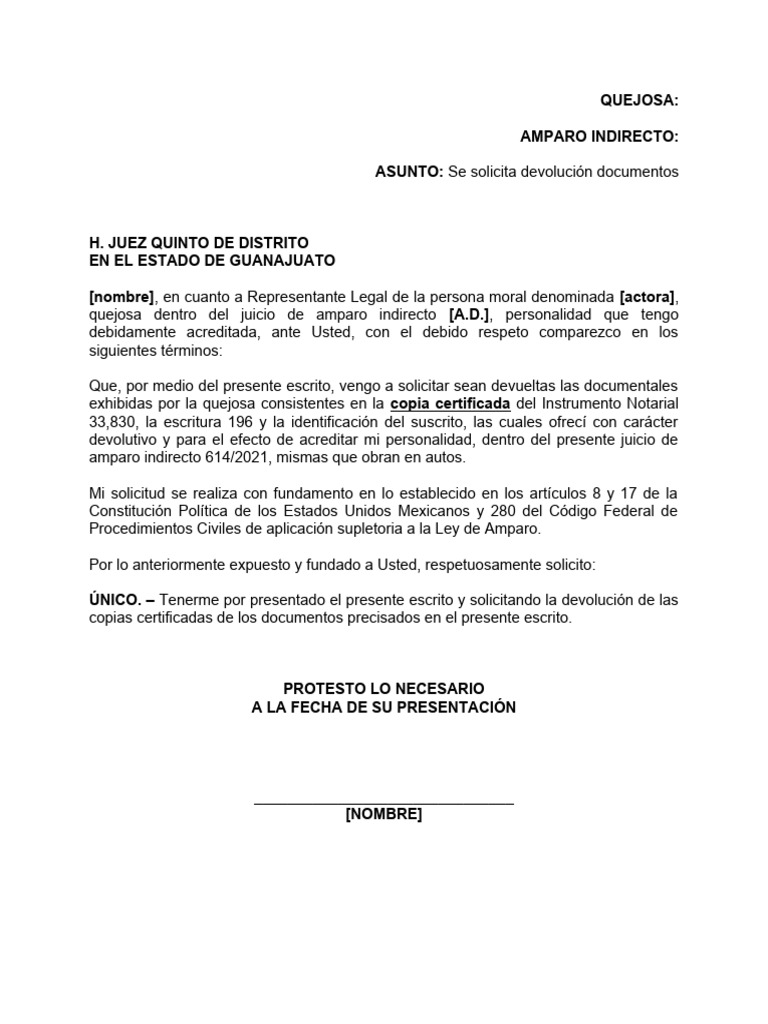 Devolucion de Documentos Al JD | PDF