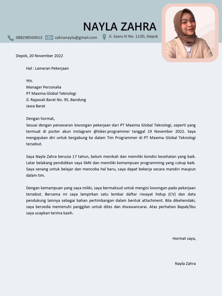 Web Programmer - Nayla Zahra | PDF