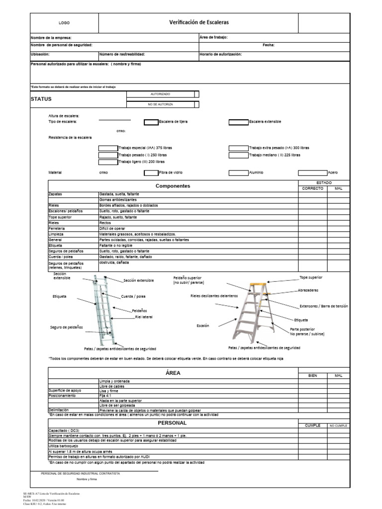 Check List Escaleras | PDF | Escalera