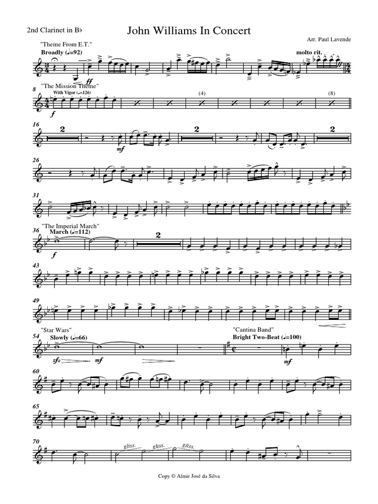 John Williams in Concert - 2nd Clarinet in BB | PDF