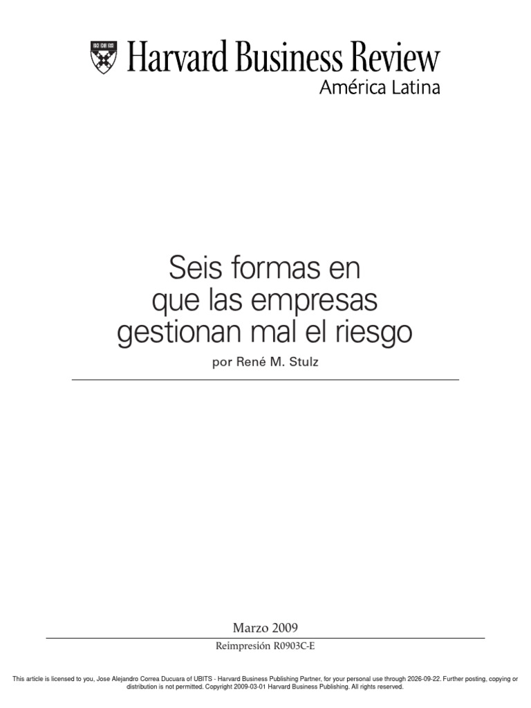 Seis Formas en Que Las Empresas Gestionan Masl El Riesgo | PDF | Bancos ... Seis Formas en Que Las Empresas Gestionan Masl El Riesgo | PDF | Bancos ...