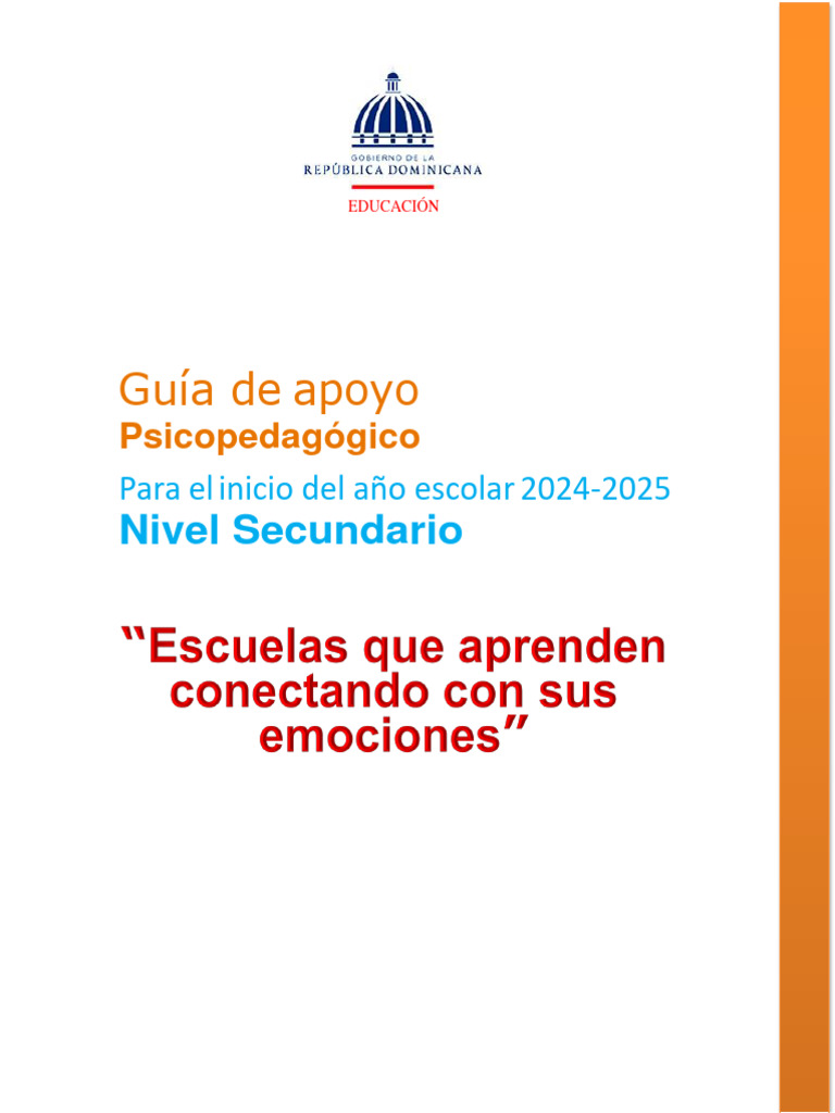 Guia Nivel Secundario Año Escolar 2024-2025 | PDF | Maestros | Las emociones