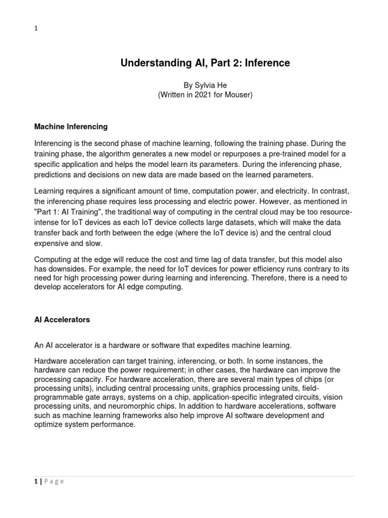 Understanding AI Part 2 Inference, Revised | PDF | System On A Chip | Graphics Processing Unit
