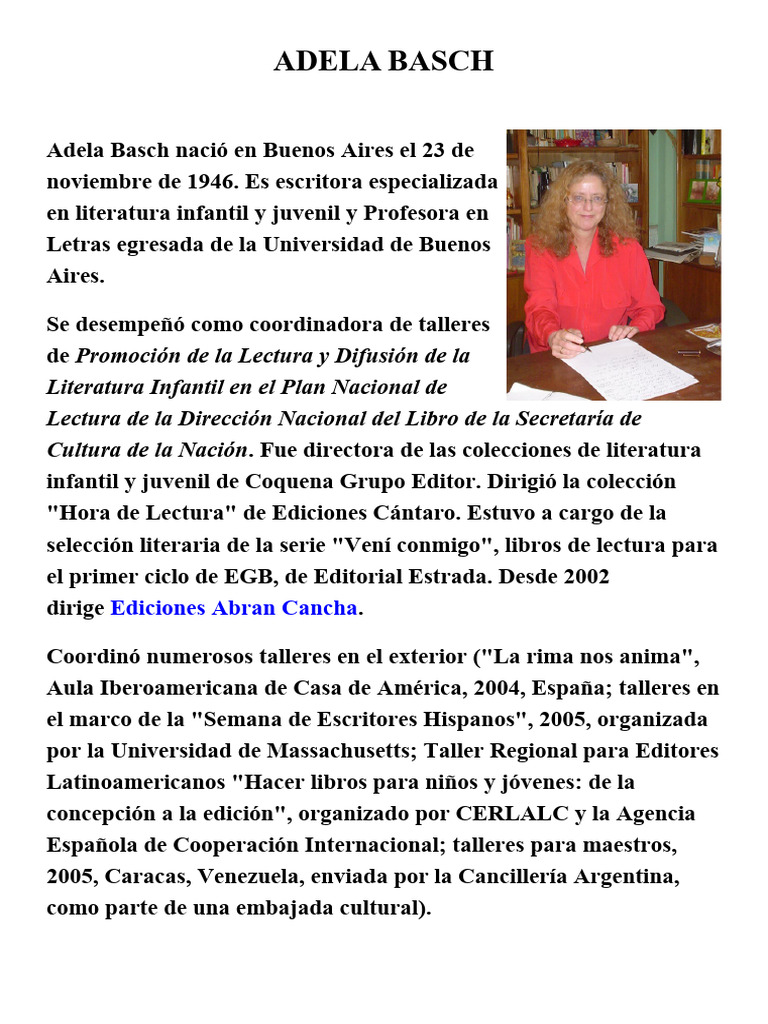 ADELA BASCH | PDF | Literatura infantil | Publicación