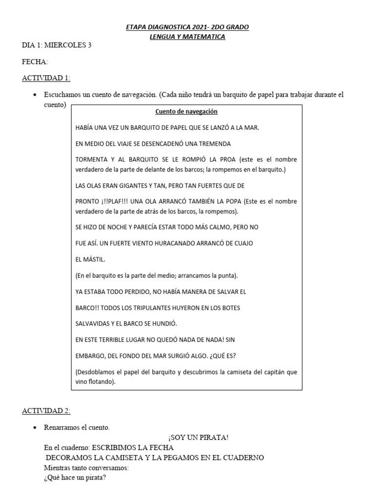 2° Grado Diagnostico G1 | PDF