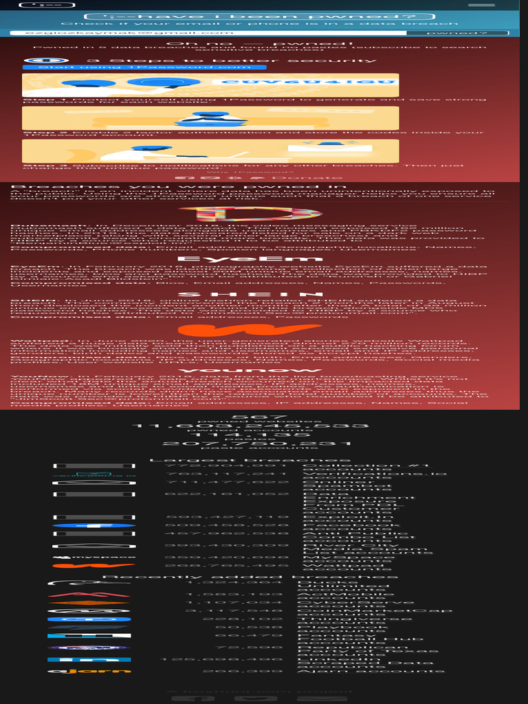 Have I Been Pwned Check If Your Email Has Been Compromised in A Data Breach | PDF | Secure ...