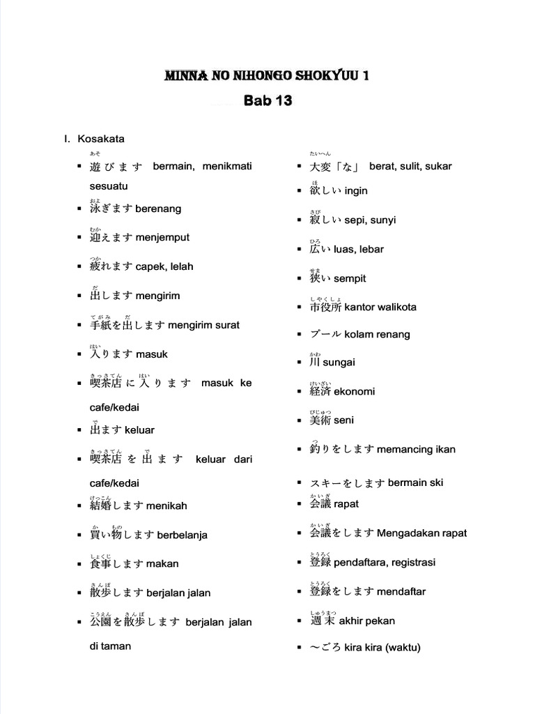 PDF MNN Shokyuu 1 Bab 13 Compress | PDF