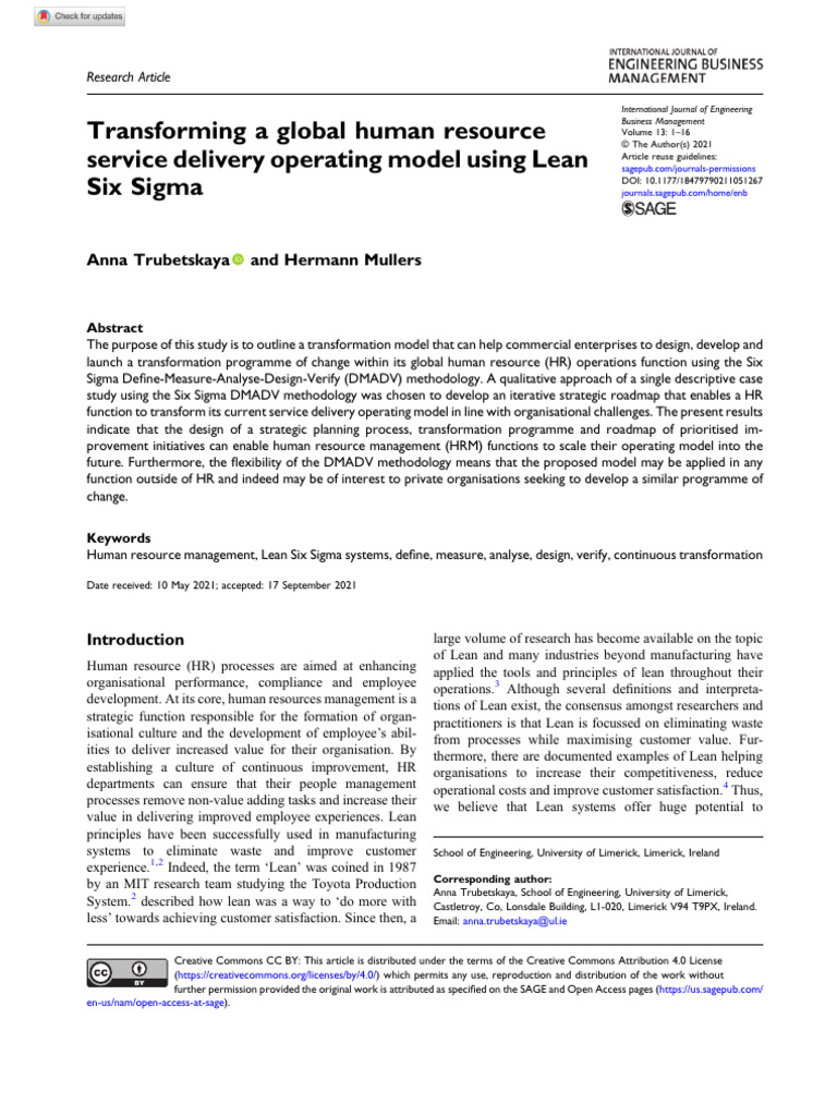 Transforming A Global Human Resource Service Delivery Operating Model ...