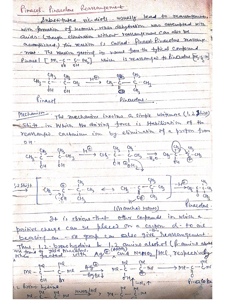 Pinacol-Pinacolone Rearrangement. | PDF