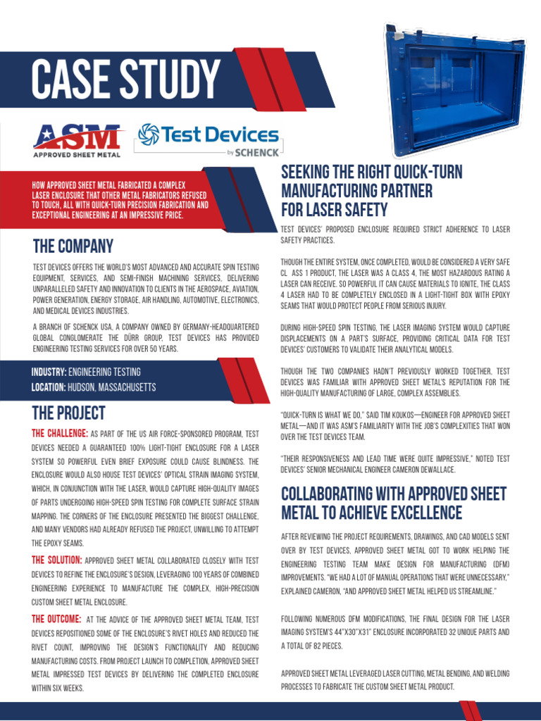 ASM Case Study Test Devices by SCHENCK | PDF | Sheet Metal | Engineering