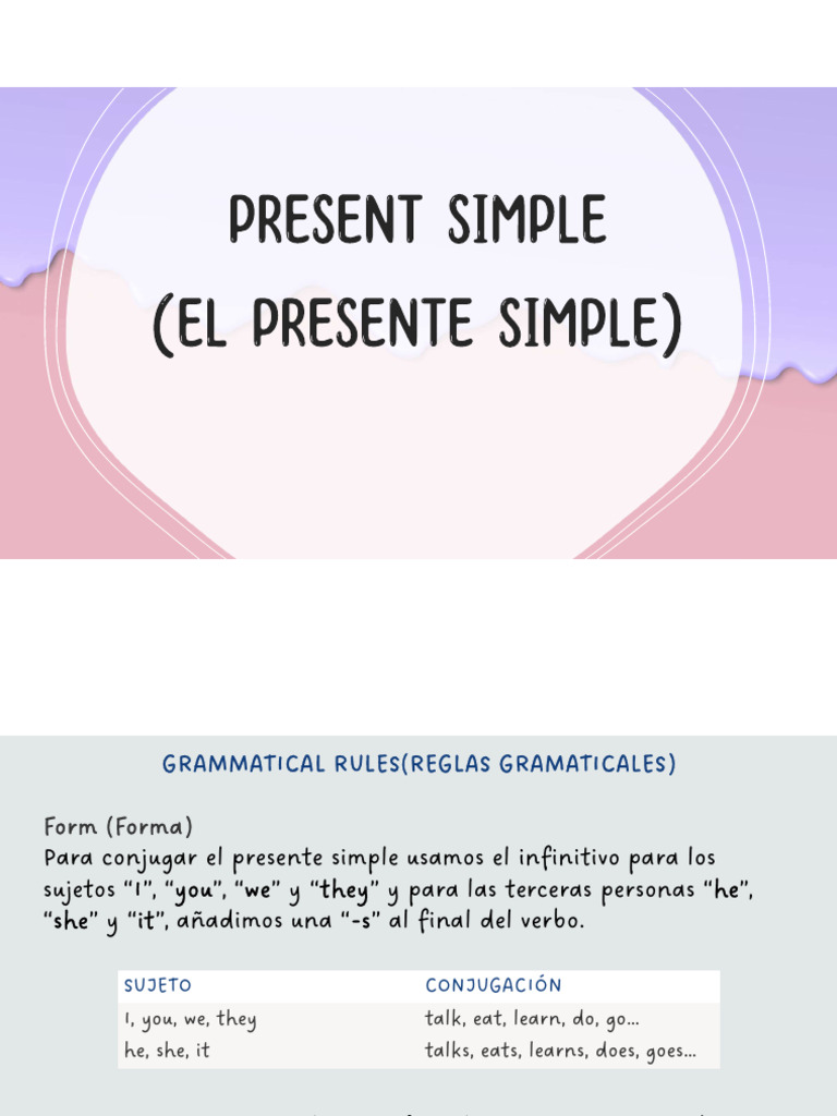 Presente Simple | PDF | Verbo | Morfología Lingüística