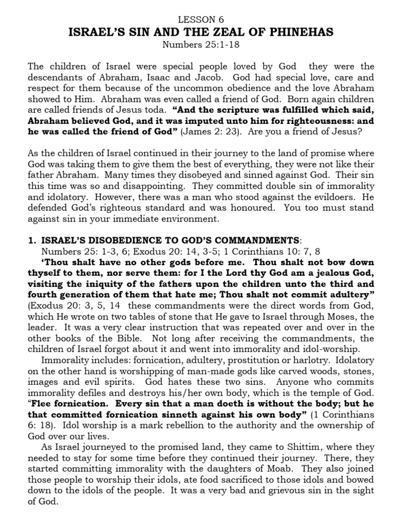 Children STS Vol 3 Lesson 6 | PDF | Ten Commandments | Book Of Numbers