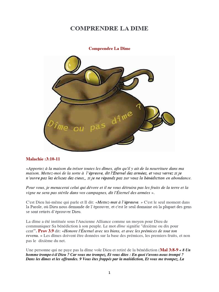 Comprendre La Dime | PDF | Dieu | Dîme