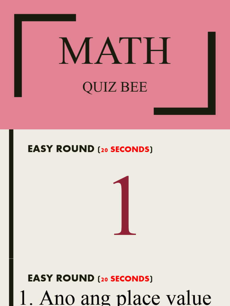 Math Quiz Bee Grade 2 | PDF