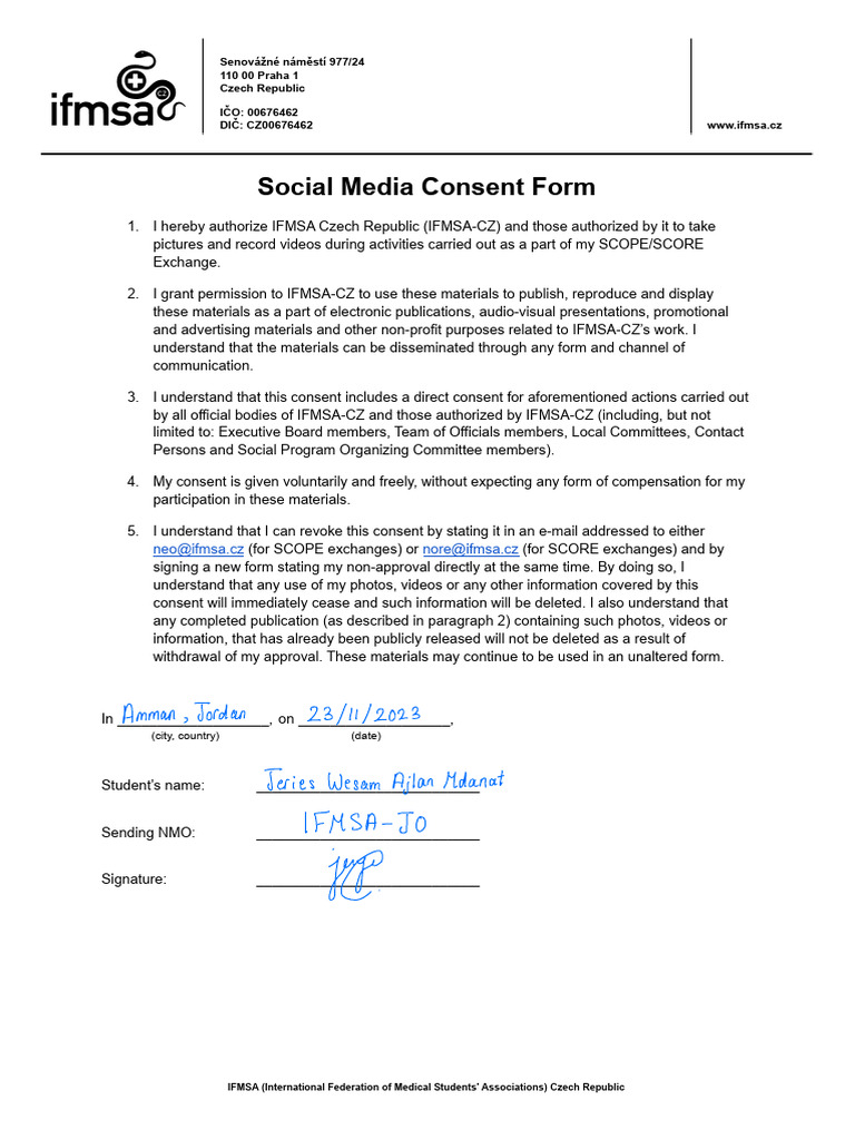 Social Media Consent Form | PDF | Health Care | Health Sciences