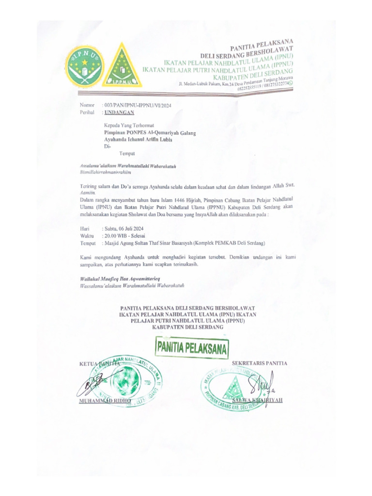 Pimpinan Ponpes Al Qomariyah Galang | PDF