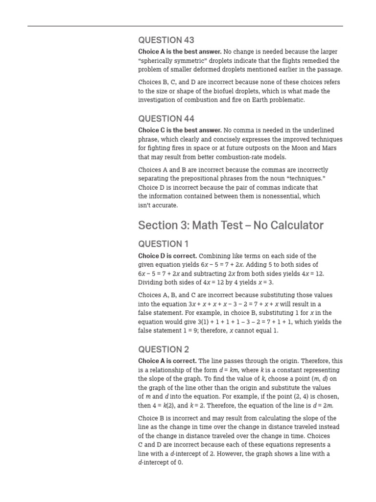 SAT Practice Test #8 - Sections 3 & 4 - ANSWERS | PDF | Triangle | Area